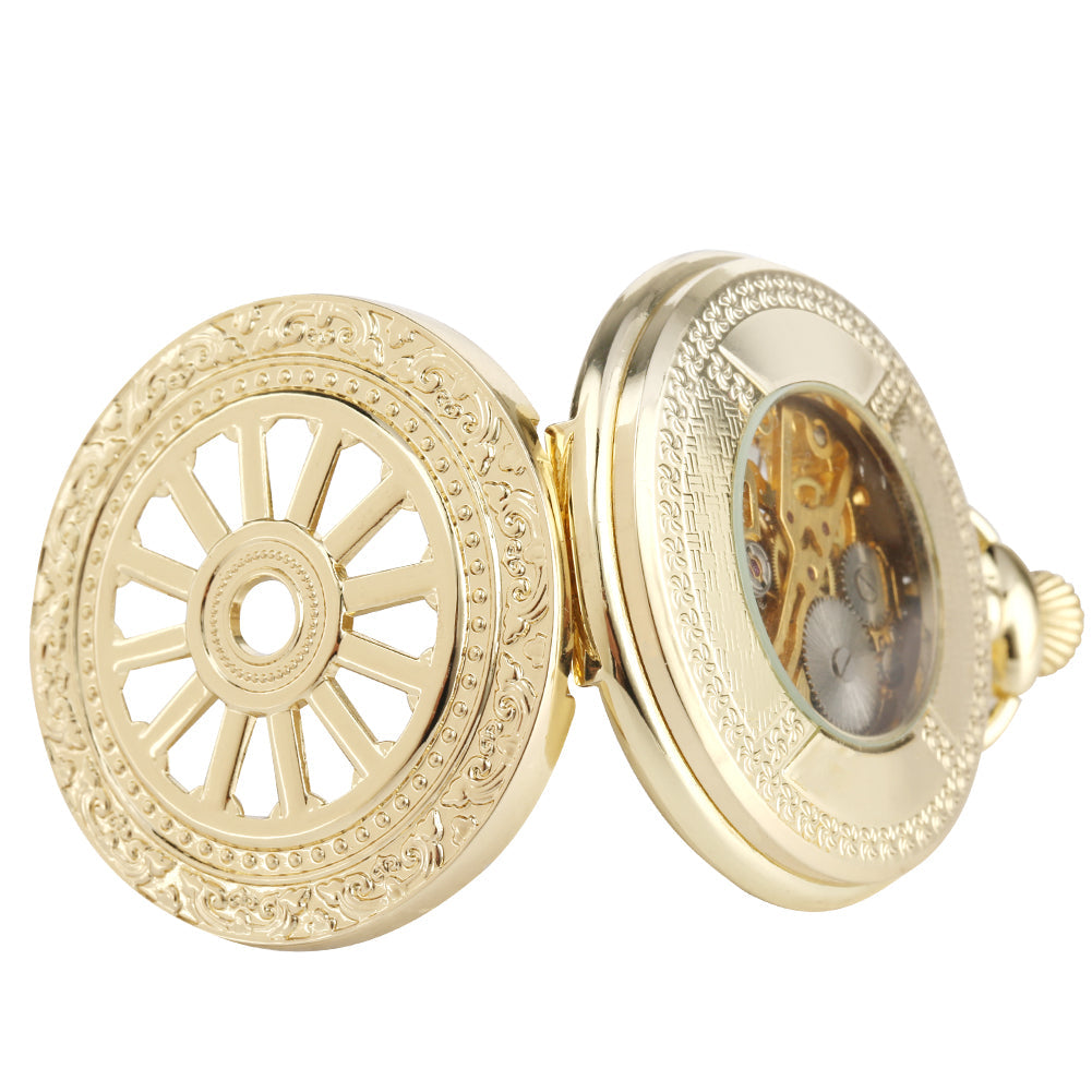 Montre à gousset mécanique Gold Hollow Skeleton