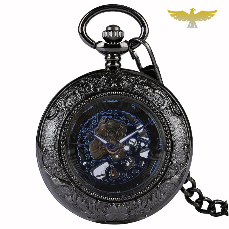 Montre à gousset mécanique Black Flower