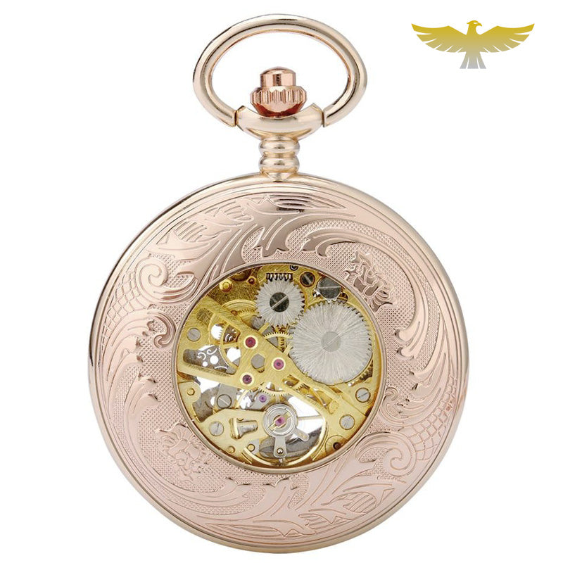Montre à gousset mécanique Gold Rose Flower