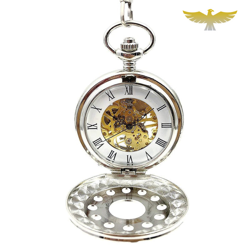 Montre à gousset mécanique Silver Flower