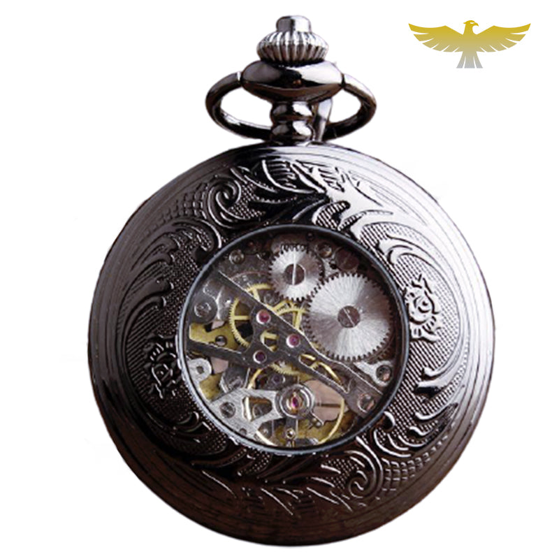 Montre à gousset mécanique Roman Flower