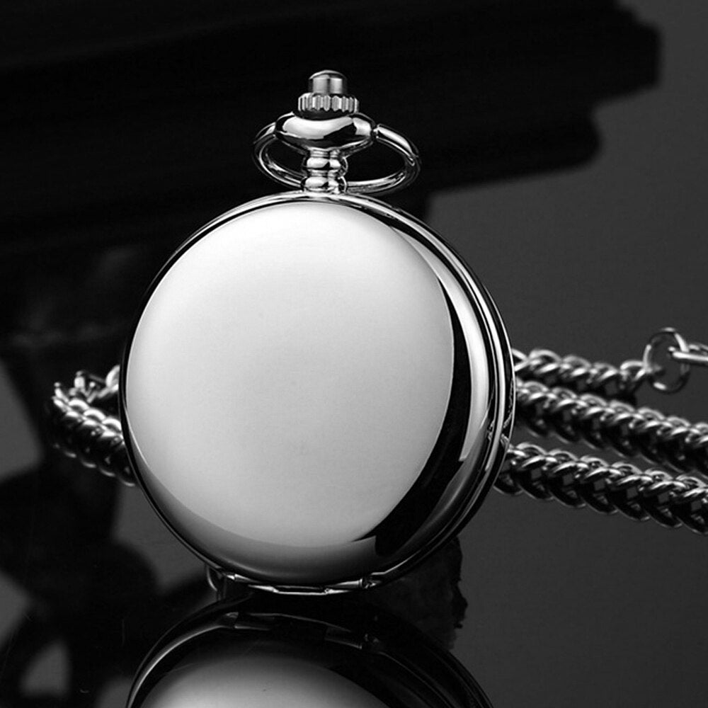 Montre à Gousset Quartz Chasseur Argent Style Rétro | Garantie 2 ans