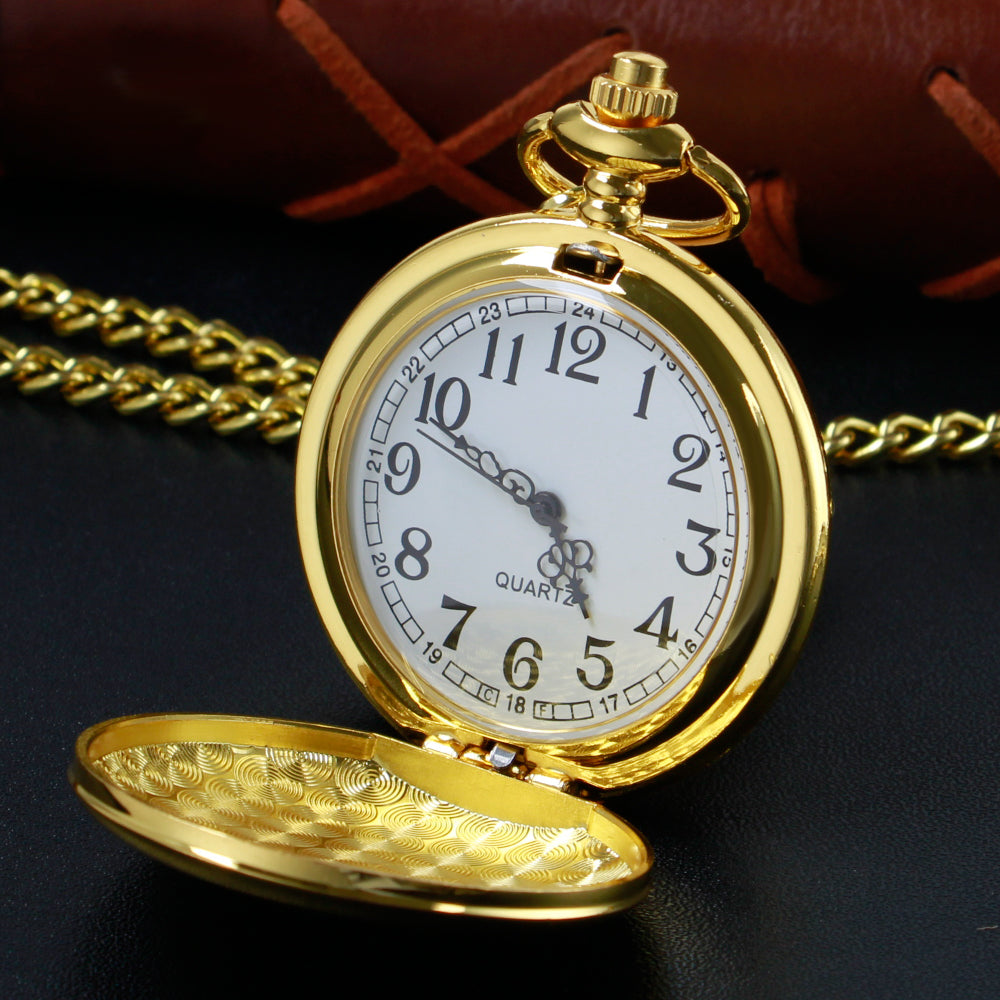 Montre à Gousset Quartz Chasseur Dorée Style Classique | Garantie 2 ans