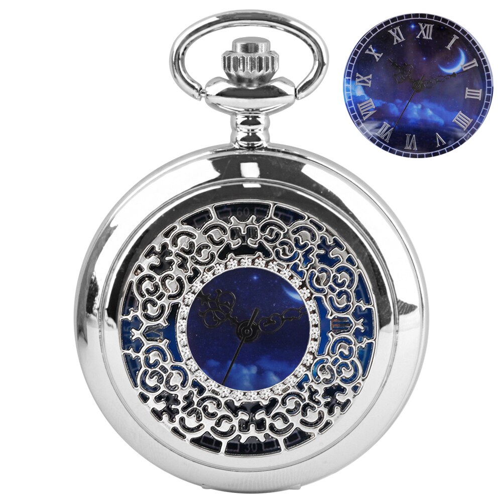 Montre Collier Demi-Chasseur Quartz Bleu Royal – Élégance Intime ...