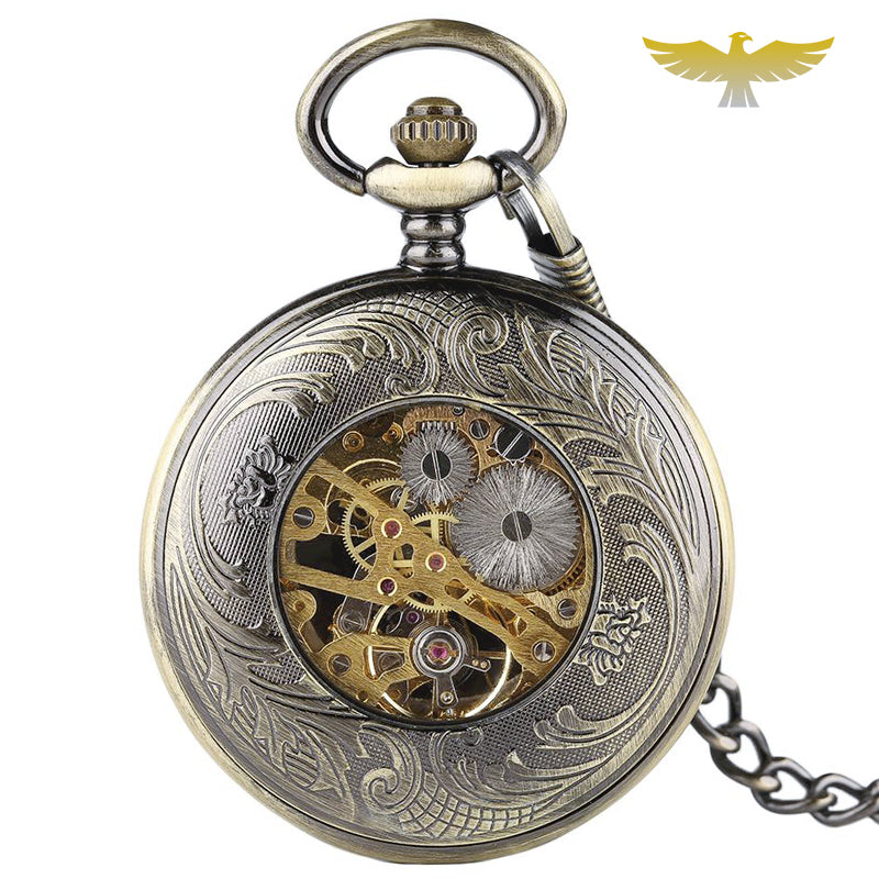 Montre à Gousset Mécanique Chasseur Squelette Vintage – Fleur ...