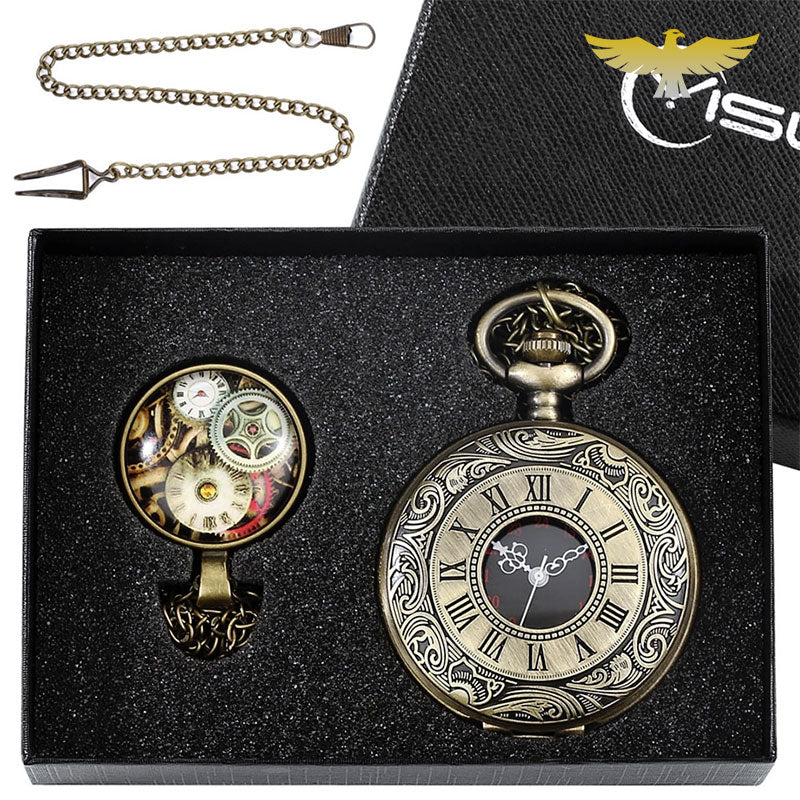 Montre à Gousset Demi-Chasseur Quartz Rétro Élégance | Garantie 2 ans
