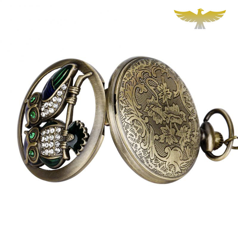 Montre à Gousset Chasseur Quartz – Chouettes Serties Symboliques ...