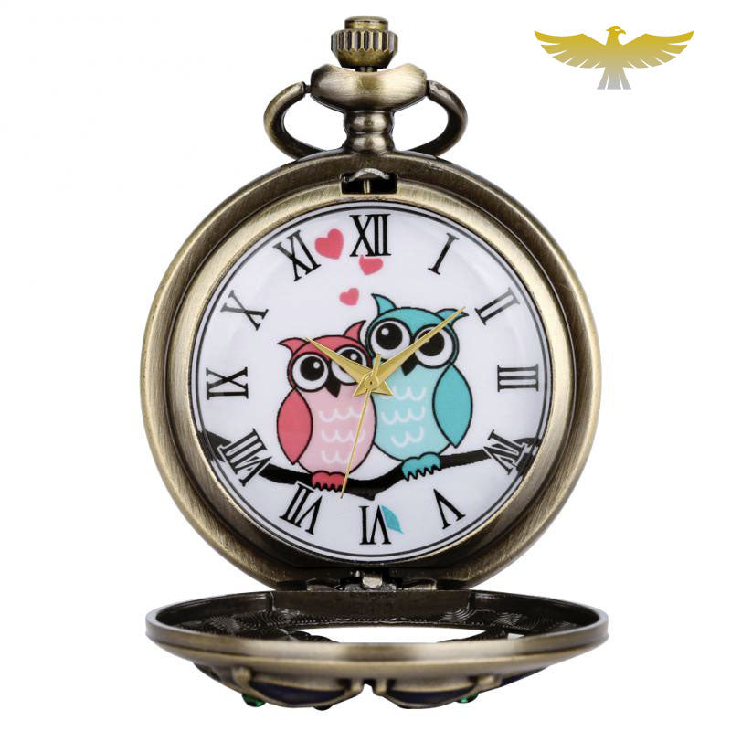 Montre à Gousset Chasseur Quartz – Chouettes Serties Symboliques ...