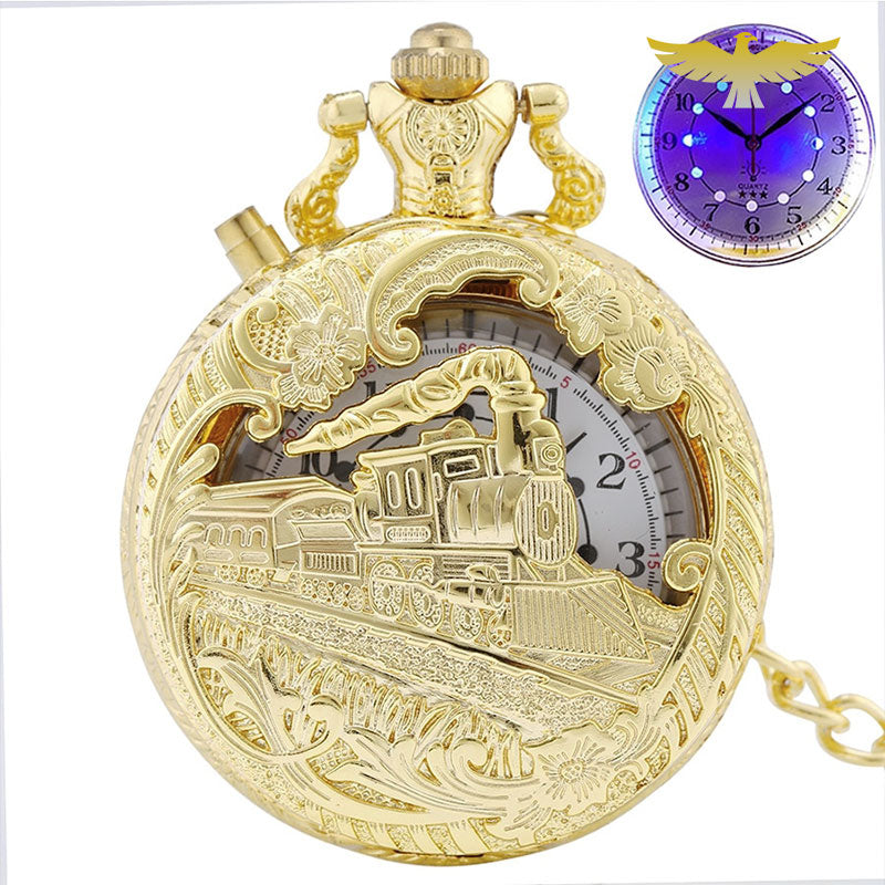 Montre à Gousset Chasseur Quartz Steampunk Lumineuse | Garantie 2 ans